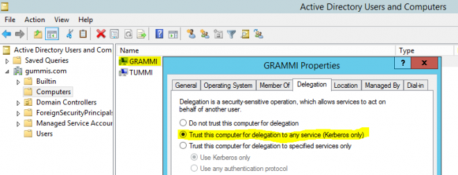 Ad Enable Kerberos Delegation Sharepoint Server Jonas Widriksson