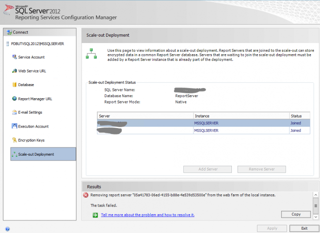SSRS scale-out deployment configuration error - Jonas Widriksson